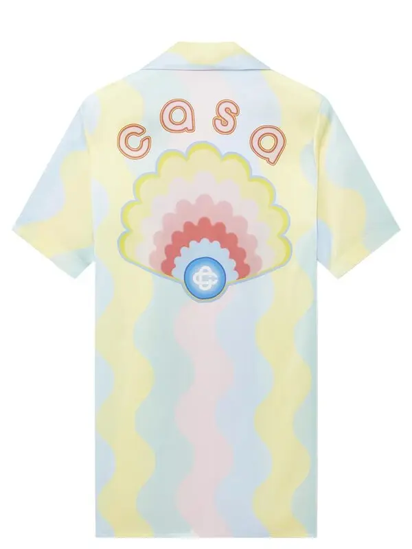 Casablanca Casa Shell Wave Silk Dress - Multicolor