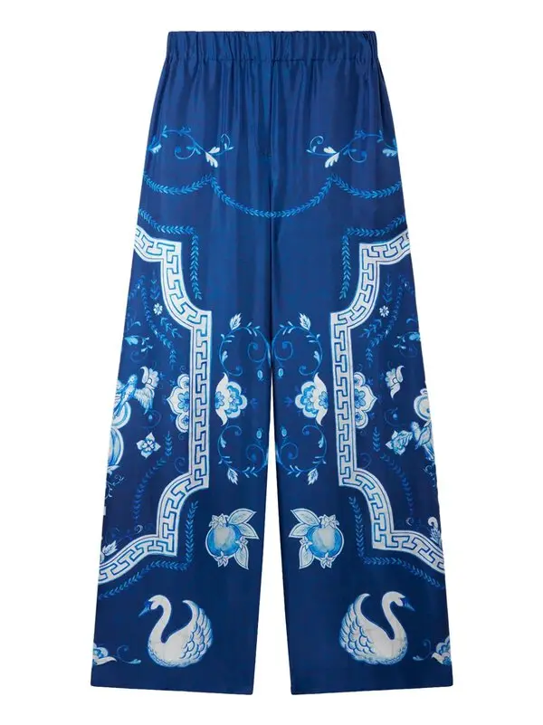 Casablanca Plat A Dessert Silk Trousers - Multicolor
