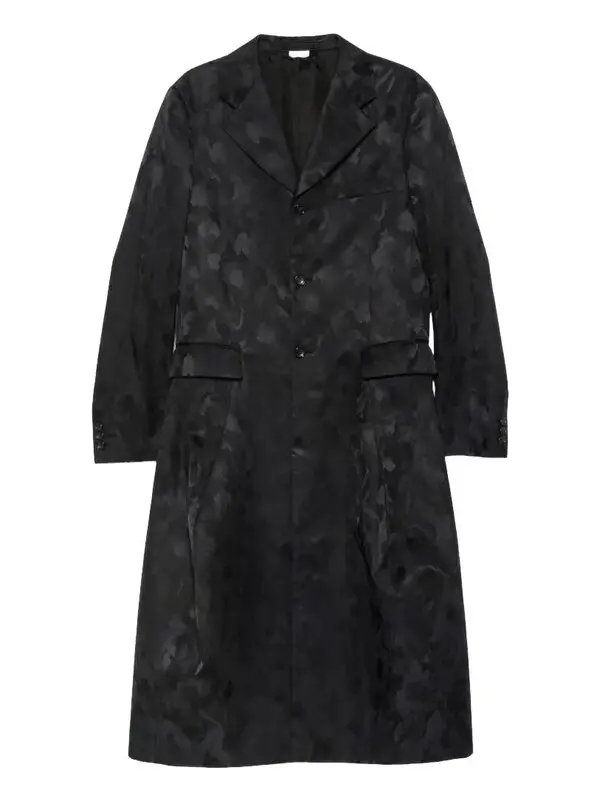 Comme Des Garçons Camouflage Jacquard Coat - Black