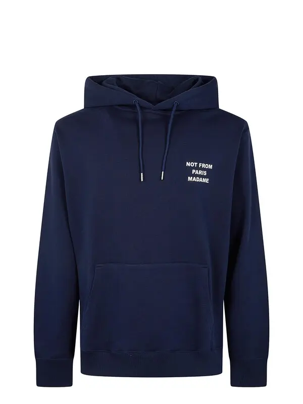 Drole De Monsieur Cotton Hoodie With Front Logo - Blue