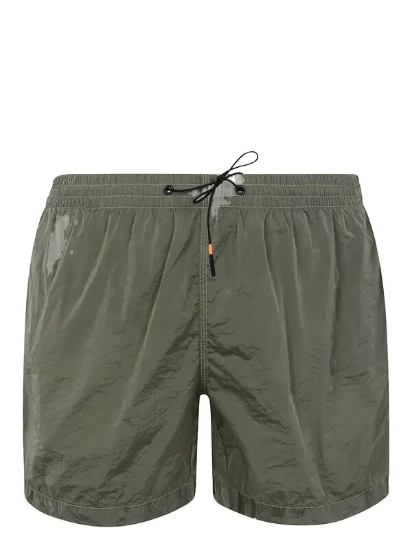 RRD Polyamide Elasticated Waist Shorts With Embroidered Logo Made In Italy - Gray