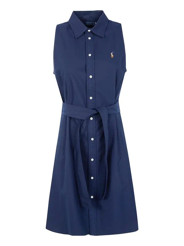 Polo Ralph Lauren Sleeveless Belted Shirt Dress - Blue