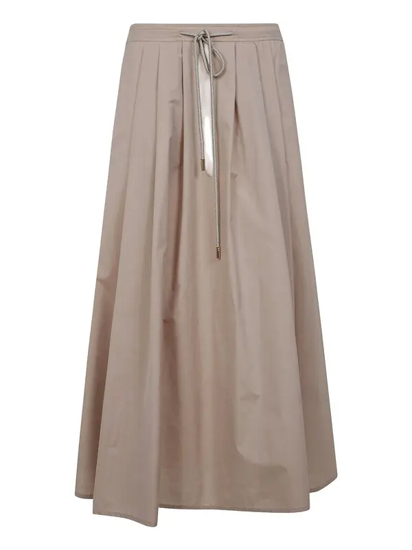 Seventy Taffeta High-waisted Skirt - Beige