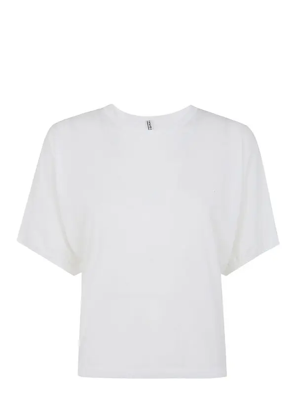 Liviana Conti Cotton Round Neck Short Sleeve T-shirt - White