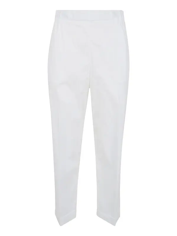 Liviana Conti High-rise Barrel Leg Cotton Trousers - White