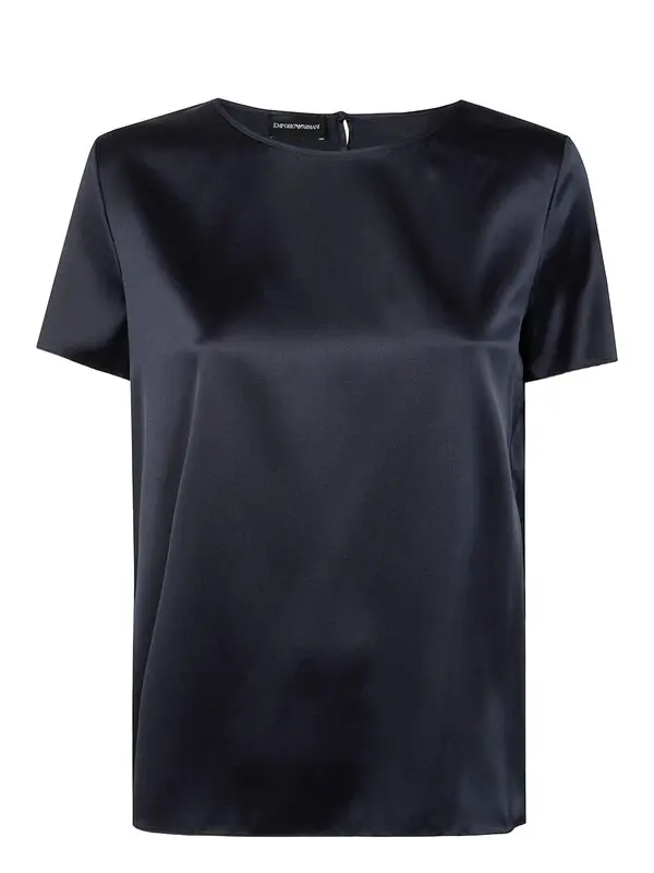 Emporio Armani Silk Long Sleeve Shirt - Blue