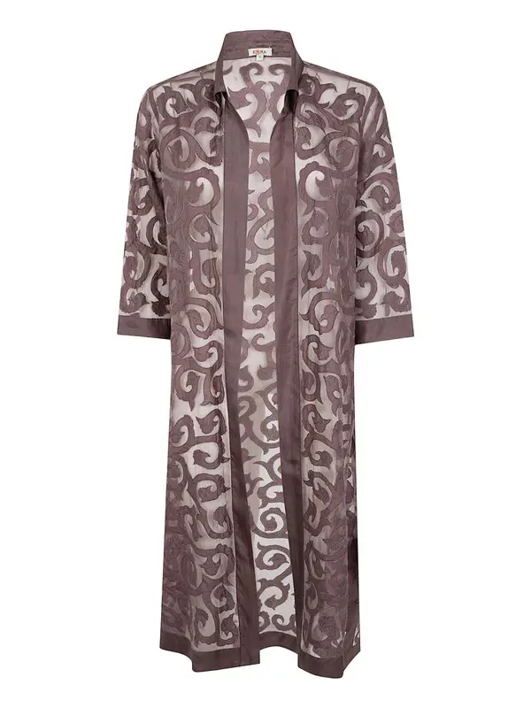 UPAVITA Long Overlay Coat With Seta Fabric - Pink