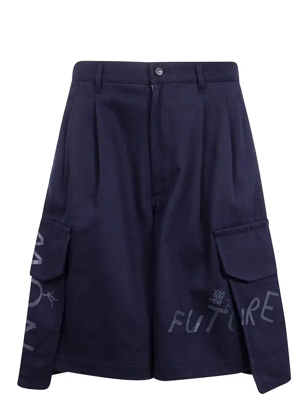 Comme Des Garçons Cotton Cargo Shorts - Blue