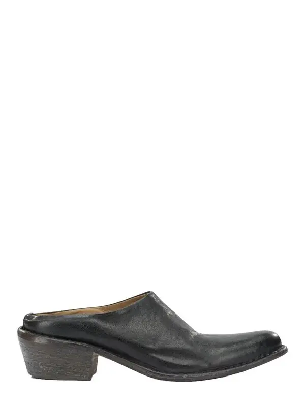 Moma Leather Slip-on Mules - Black