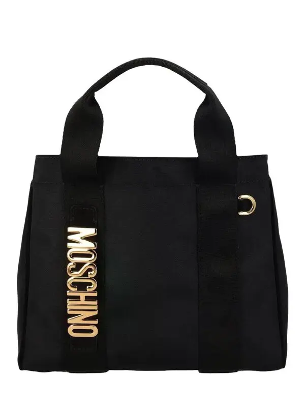 Moschino Plaque Tote Bag - Black