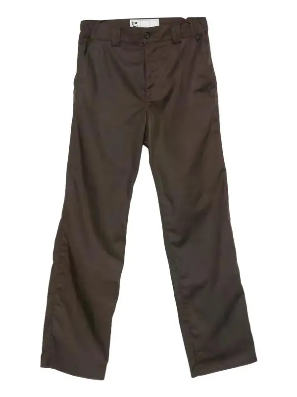 GR10K Straight-leg Twill Trousers - Brown