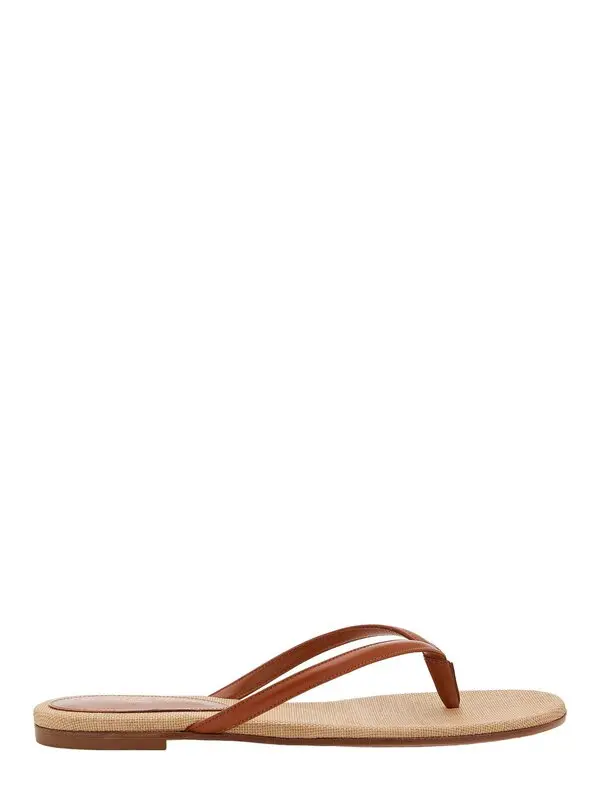 GIANVITO ROSSI Calypso Leather Thong Sandals - Brown