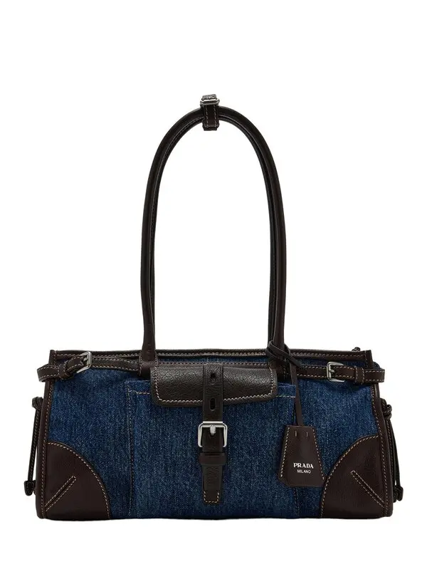 Prada Bonnie Medium Denim Bag - Blue