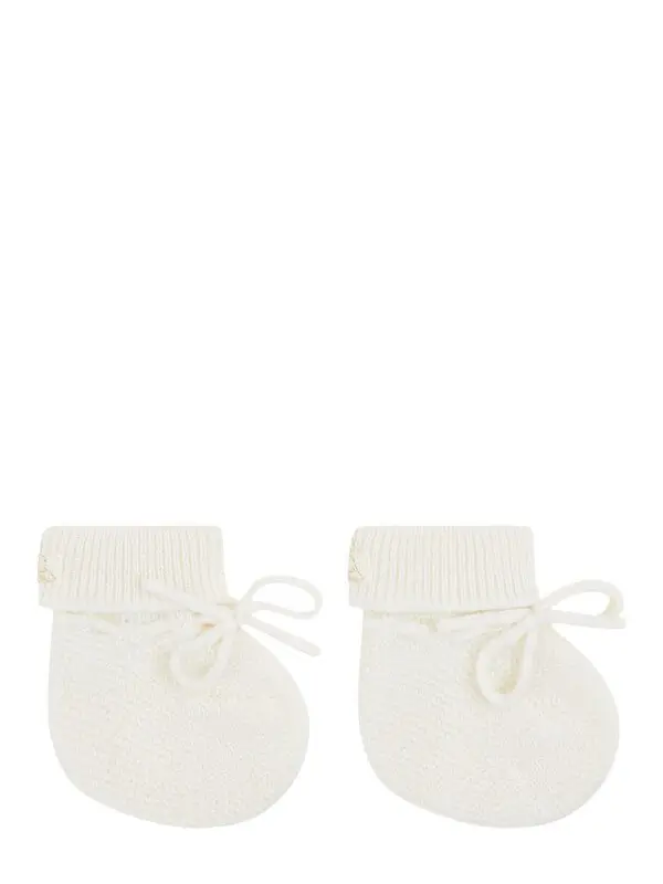 MARIE-CHANTAL Cashmere Booties With Embroidered Angel Wings - Ivory