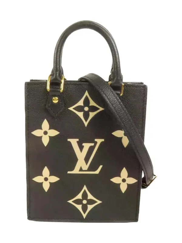 LOUIS VUITTON Petit Sac Plat Monogram Mini Tote Bag - Black