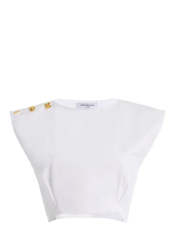 Françoise Tallulah Embellished Cotton Top - White
