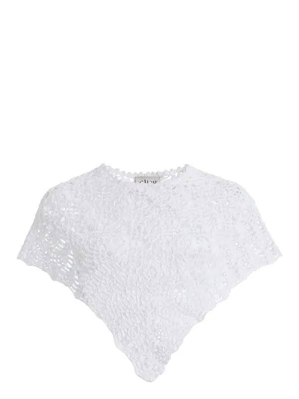 Éliou Carmen Crochet Poncho - White