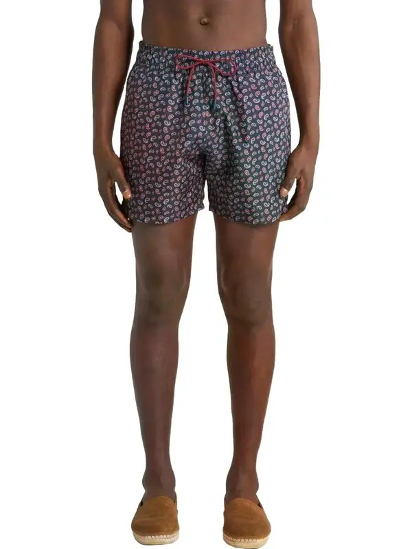 Etro Paisley Print Swim Shorts - Blue