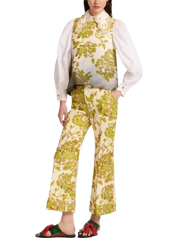 La DoubleJ Hendrix Cropped Flare Pants - Neutrals