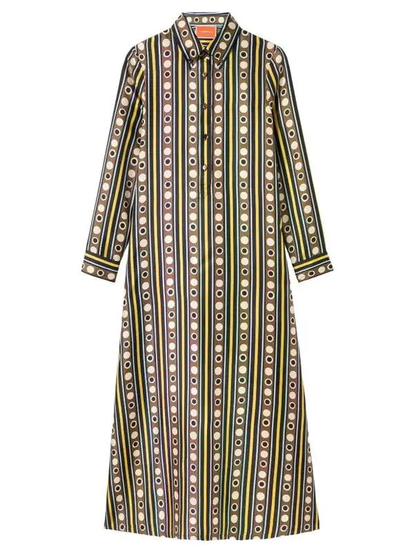 La DoubleJ Chemise Swing Dress In Sanctuary Print - Black