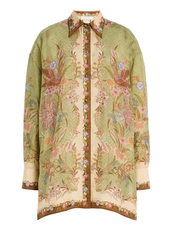 Zimmermann Indra Printed Silk Shirt - Multi