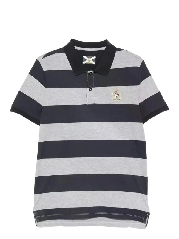 JOHNNY LAMBS Striped-pattern Polo Shirt - Blue