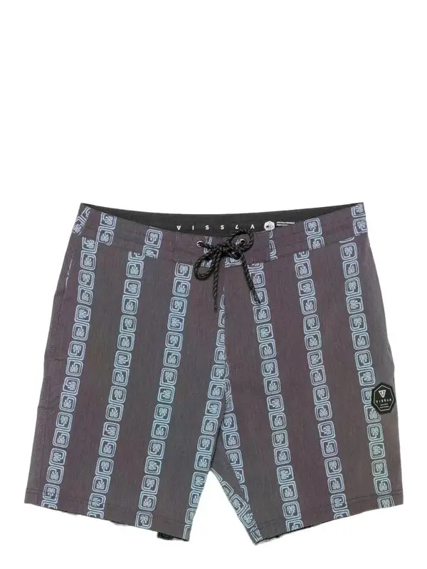 VISSLA Lost Coast Graphic Print Swim Shorts - Grey