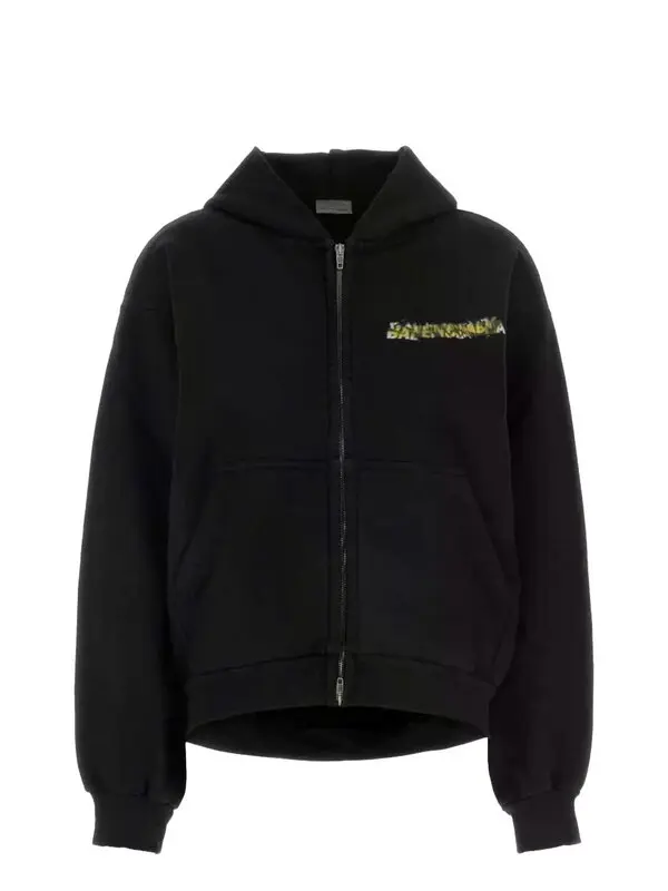 Balenciaga Cocoon Zip-up Hoodie - Black