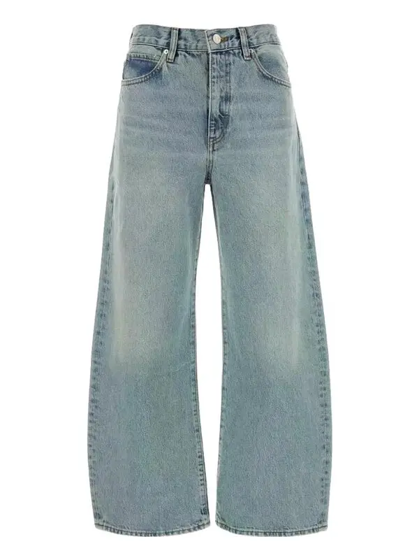 FRAME The Bow Crop Wide-leg Jeans - Blue