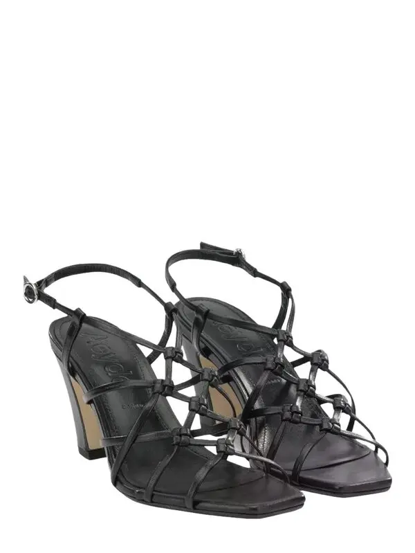 AeydĒ Acacia Knotted Caged Sandals - Black