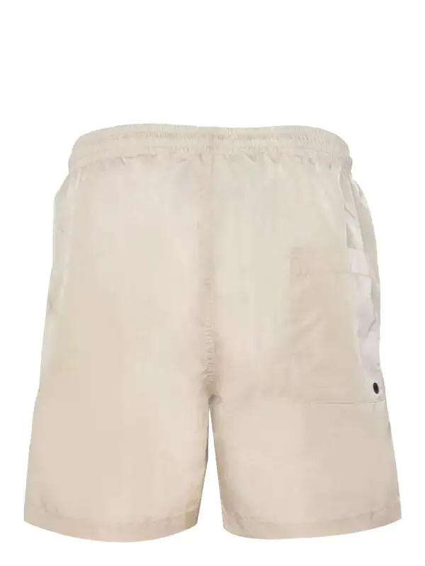 LOW BRAND Logo Patch Drawstring Swim Shorts - Neutrals