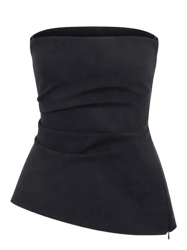 JBQ Strapless Gathered Top - Black
