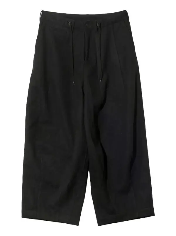 Needles Wide-leg Drawstring Trousers With Buckle Detail - Black