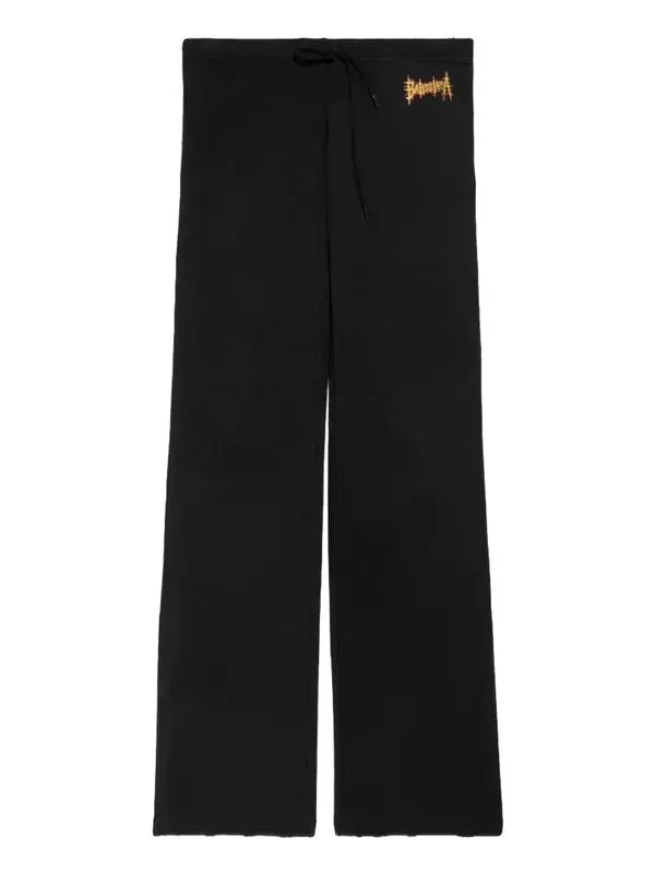 Balenciaga Logo-embroidered Drawstring Track Pants - Black