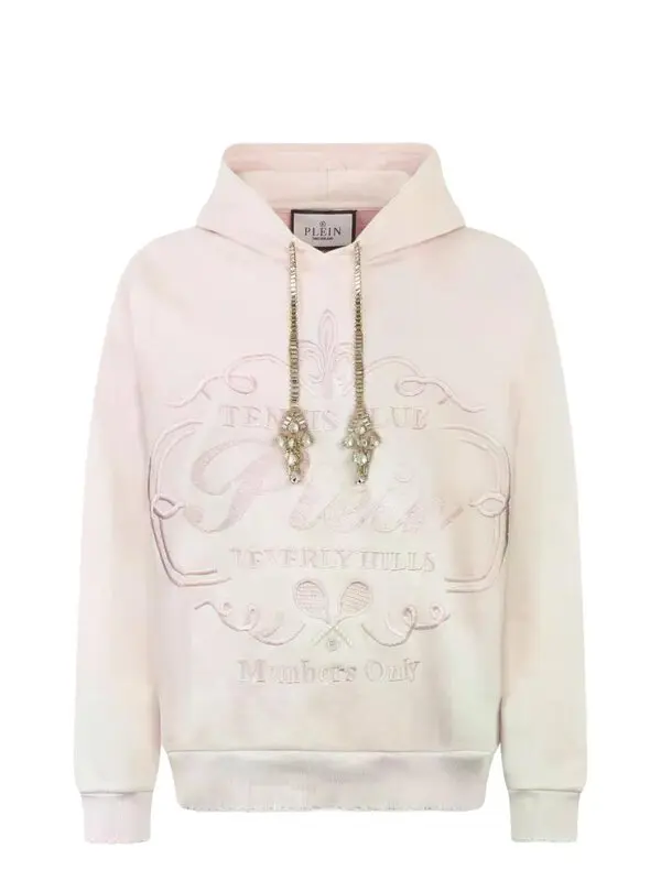 Philipp Plein Crystal Embellished Logo Hoodie - Pink