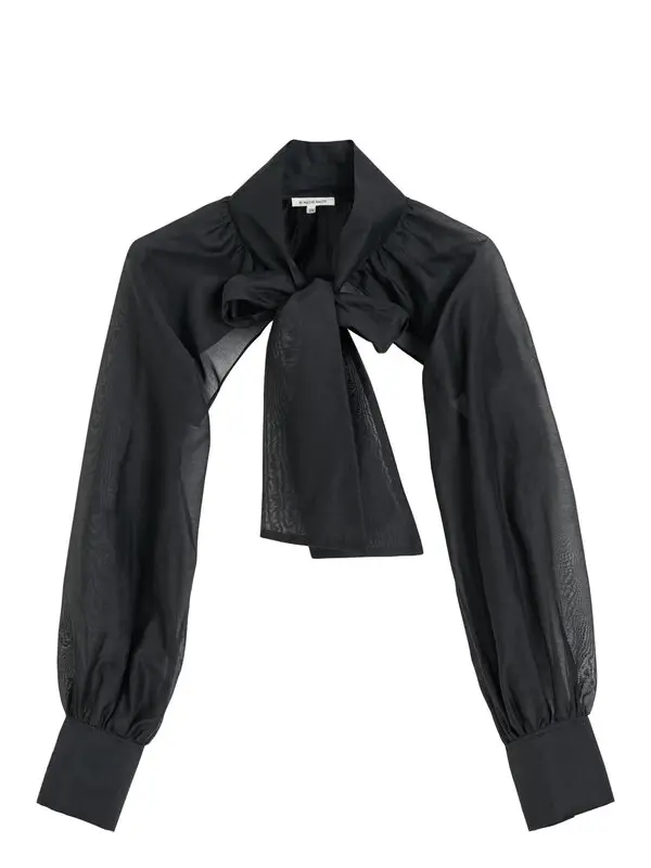 BY MALENE BIRGER Silk Organza Bolero Top - Black