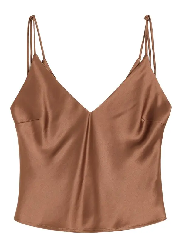 BY MALENE BIRGER Pasca Satin Top - Latte Brown