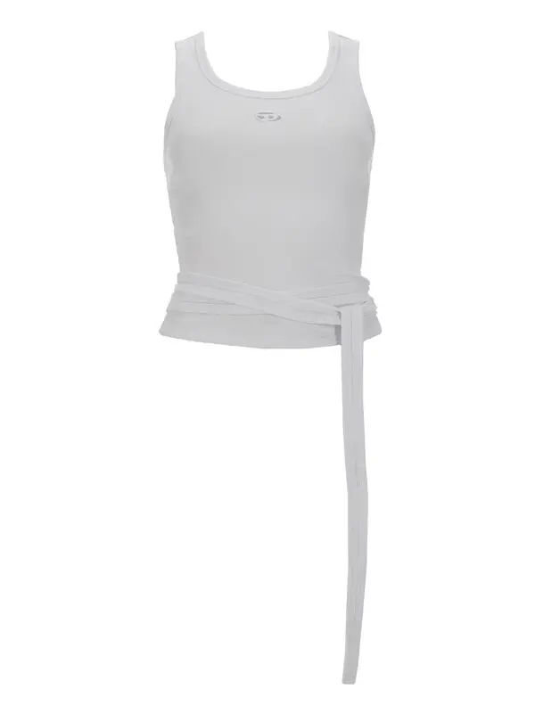 DIESEL® T-anky-tail" Cropped Top With Lace-up Detail - White