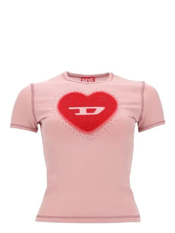 DIESEL® Heart Studded T-shirt - Pink