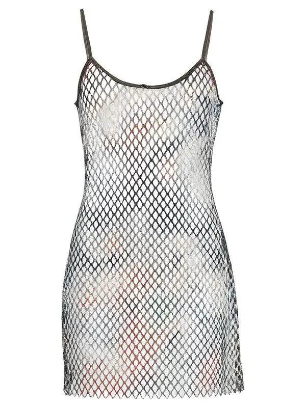 DIESEL® Sheer Printed Mesh Mini Dress - Multicolour