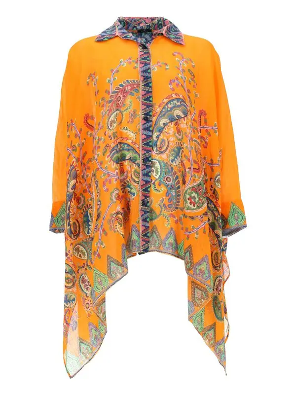 Etro Printed Beach Blouse - Orange