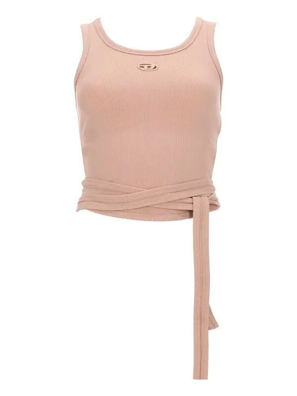 DIESEL® T-anky-tail" Crop Top With Lacing - Pink