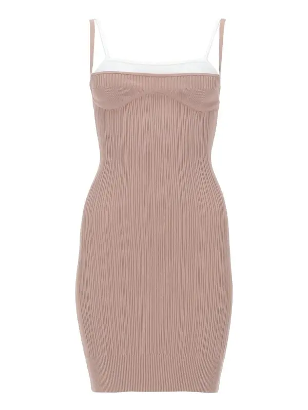 DIESEL® M-zandra" Ribbed Tank Dress With Layered Effect - Pink