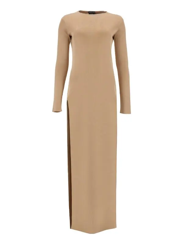 TOM FORD Fine Knit Evening Dress - Beige