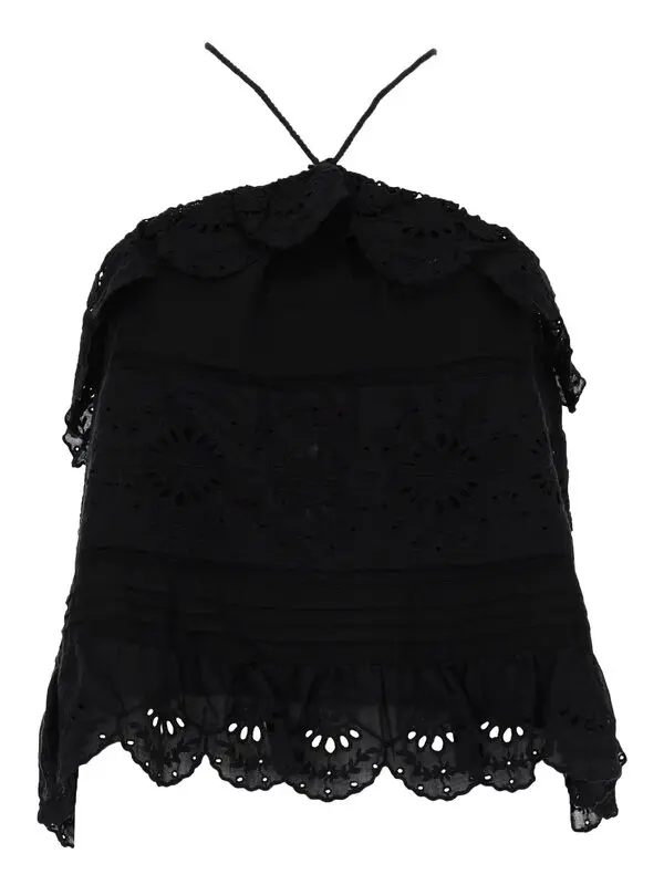 MARANT ETOILE Prisha" Eyelet Top - Black