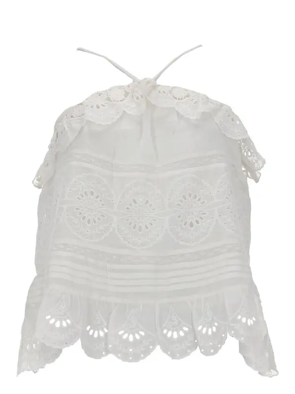 MARANT ETOILE Prisha" Eyelet Lace Blouse - White