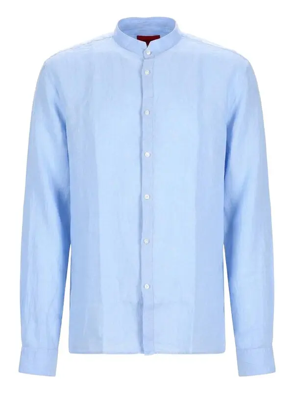 Hugo Camicia In Lino - Azure