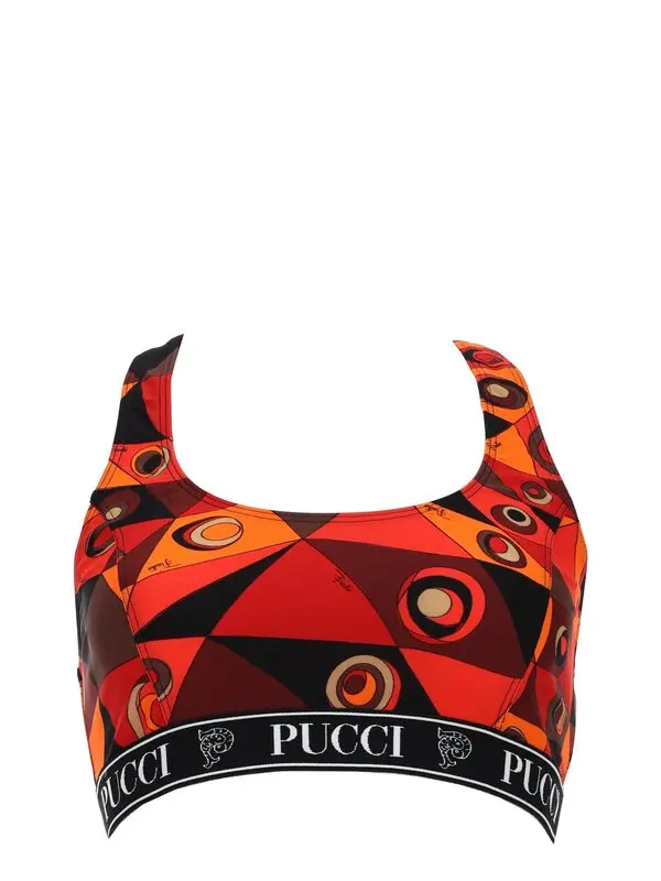 Emilio Pucci Top Bra Con Stampa - Orange