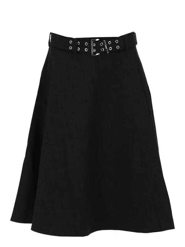 GANNI Belted Wrap Skirt - Black