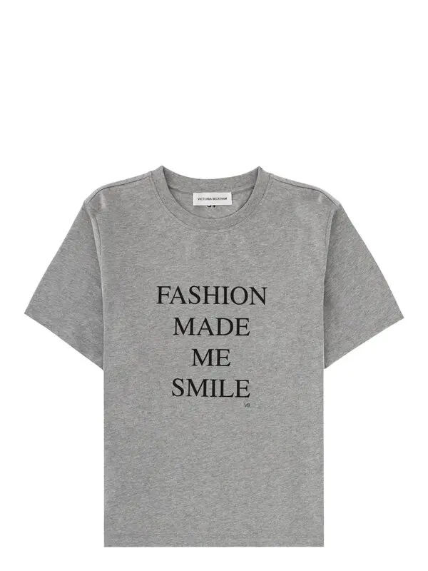 Victoria Beckham Cotton T-shirt With Print - Grey